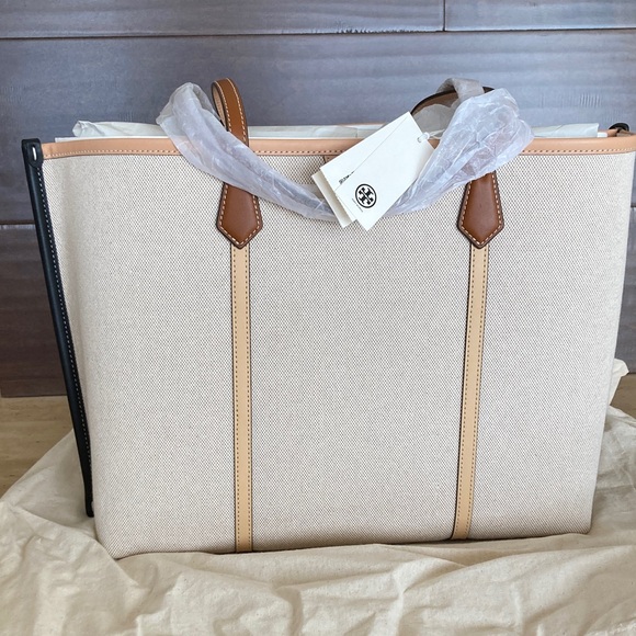 Tory Burch | Bags | Tory Burch Triple Compartment Perry Canvas Tote ...